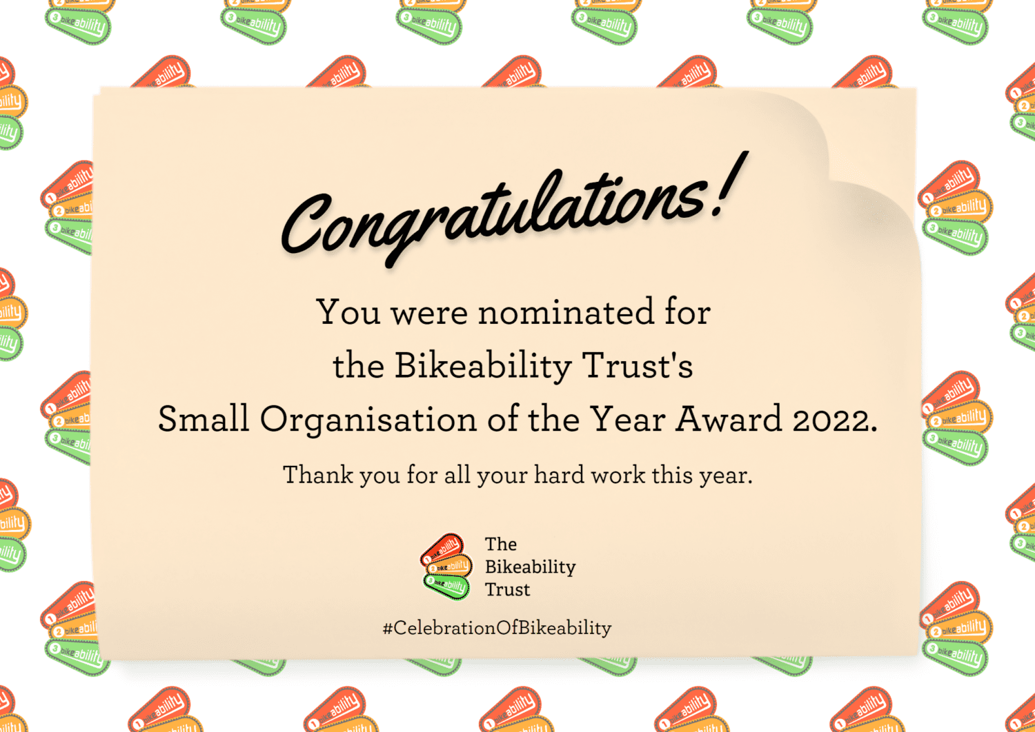 Blue Cycle Training Nomination Certificate - BLUE CYCLE TRAINING